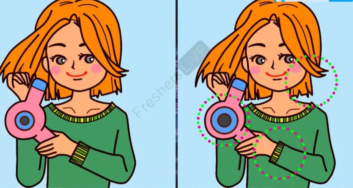 Visual Optical Illusion Test: Spot 3 Differences Between The Two Lady ...